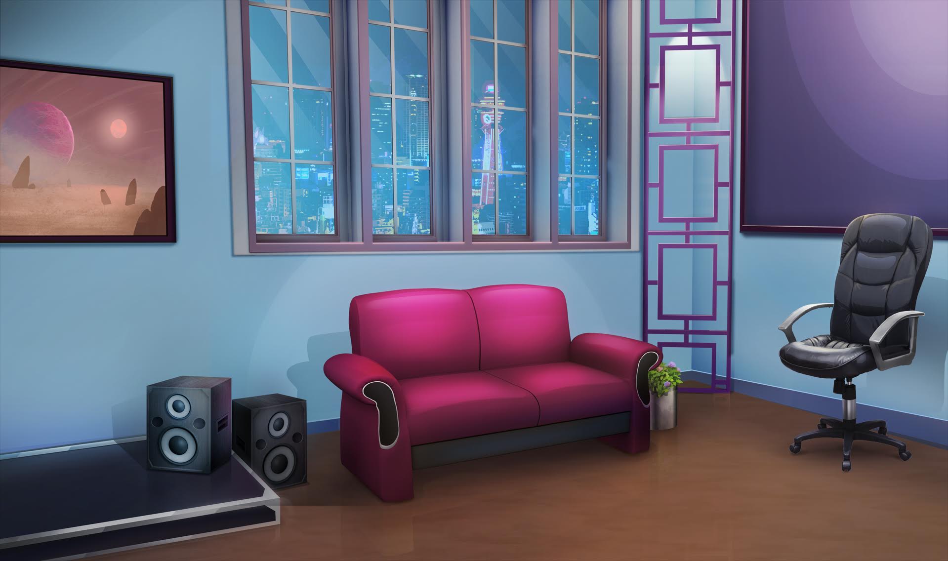 Interactive Living Room Fancy Episode NIGHT To DAY: Bedroom Background